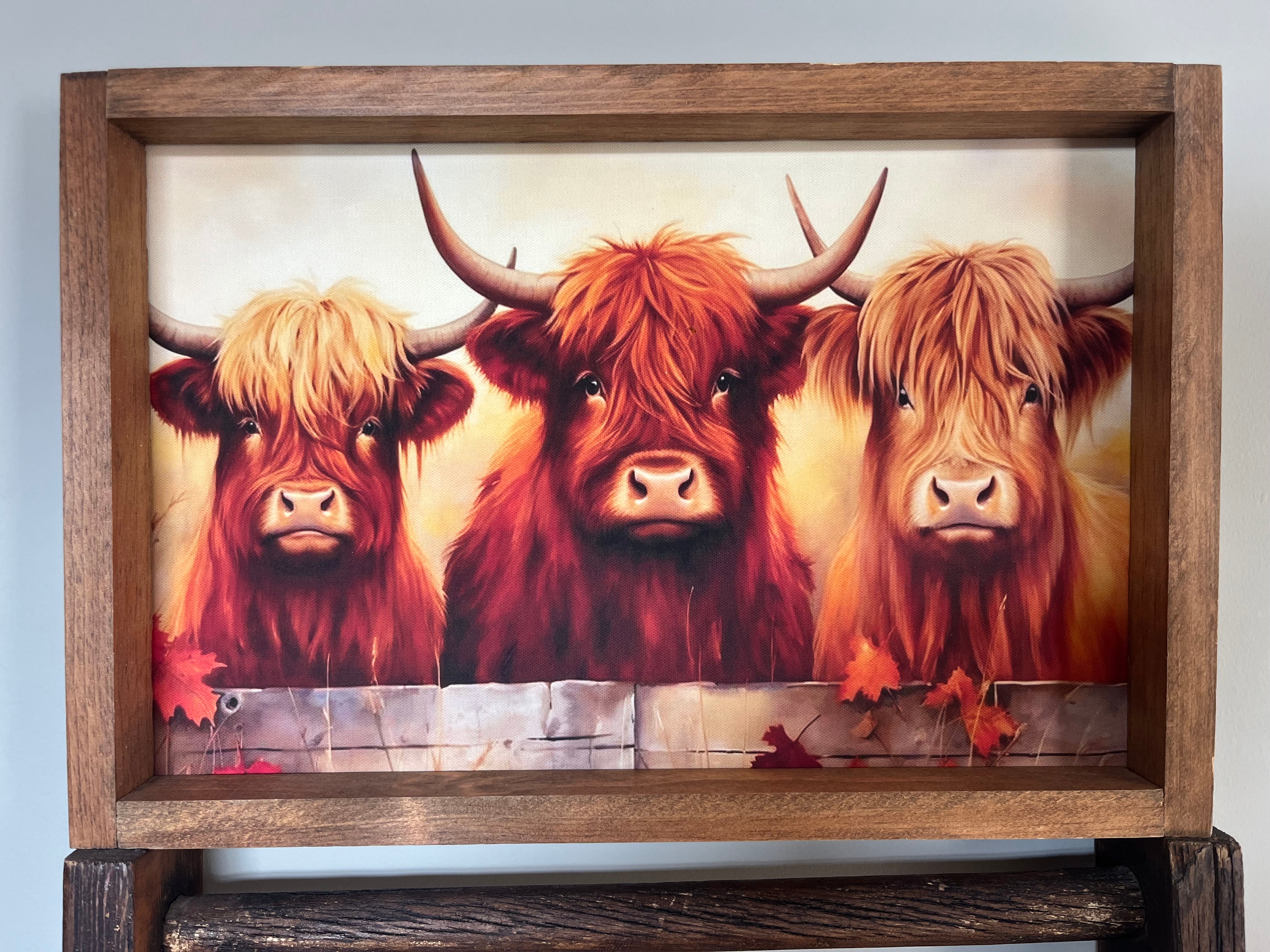 Fall Highland Cows Farmhouse Sign – Stir Crazy Signs