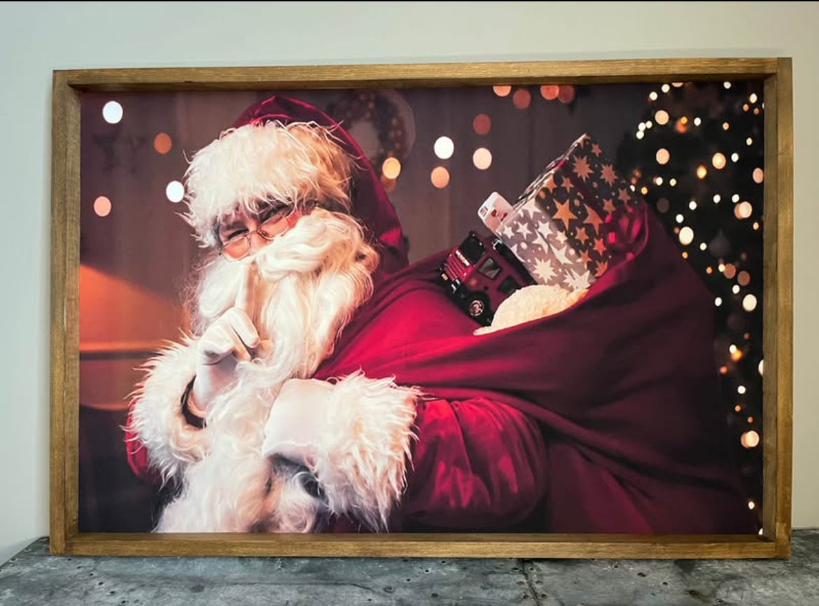 Shhh Santa Farmhouse Sign – Stir Crazy Signs